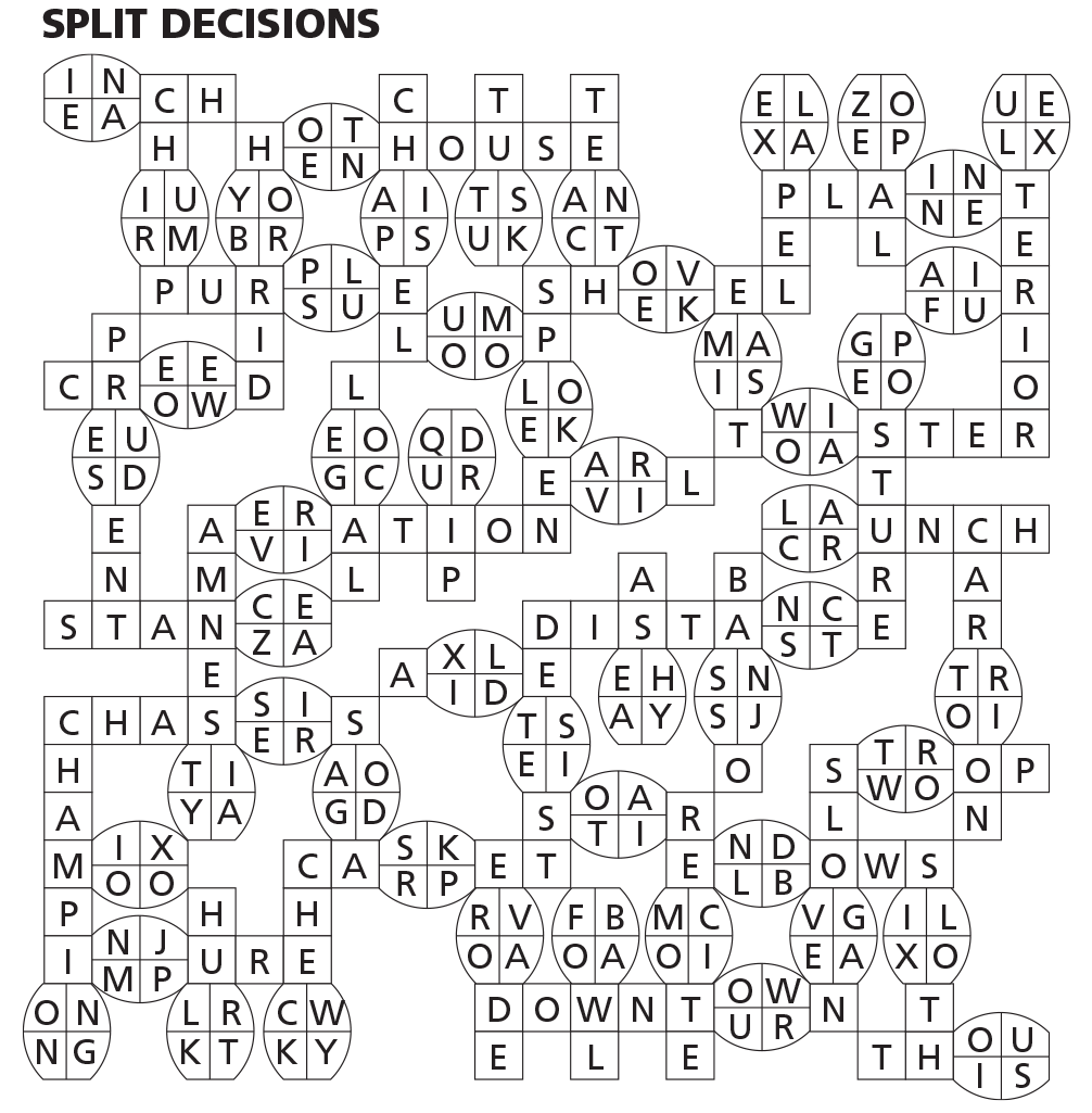 May 2017: Split Decisions Answers – Games World of Puzzles